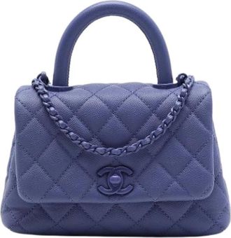 Chanel Sac bandouli&egrave;re matelass&eacute; en cuir caviar vintage doccasion - Femme - Pre-owned - Violet - Taille: ONE Size