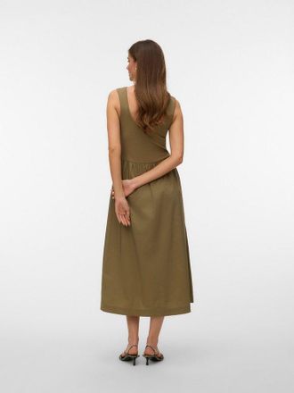 Vero Moda Maxikleid VMVIDA SL 7/8 DRESS WVN NOOS Baumwollmischung