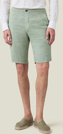 Luca Faloni Bermuda-Shorts in Salbeigr&uuml;n aus Leinen f&uuml;r Herren