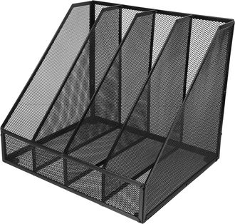 BESPORTBLE Metall File Rack mit F&auml;chern Robuster Desktop Organizer f&uuml;r Dokumente und Zeitschriften Praktischer Schreibtisch Stauraum f&uuml;r B&uuml;ro Schule und Zuhause 