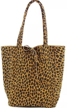 Generic Grand sac à main en cuir italien uni pour femme et fille, sacoche à bandoulière 8102, léopard, Large