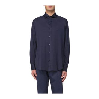Brunello Cucinelli Chemise en Coton &agrave; Manches Longues Bleue - Homme - Chemises - Bleu - Taille: S