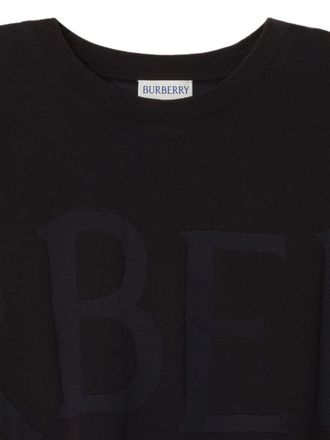 Burberry Logo-Embossed Cotton T-Shirt - Black