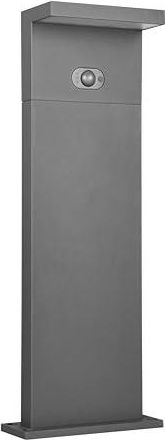 Trio Leuchten LED Außen Wegeleuchte Blyde 553569142, Aluminium Druckguss Anthrazit, 5 Watt LED, Hybrid Solar/Netzbetrieb, Dämmerungssensor, Bewegungssensor