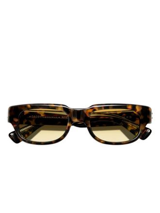 Moscot lunettes de soleil Shtup &agrave; monture rectangulaire - Marron