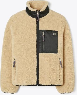 Tory Burch Colorblock-Fleecejacke