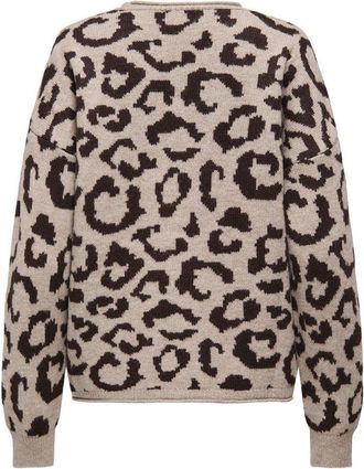Only Rundhalspullover ONLJADE ANIMAL LS O-NECK NOOS KNT Kunstfaser, regular fit