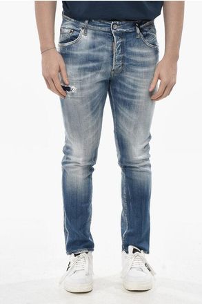 Dsquared2 Stretch Denim Jeans SKATER with Embroidered Patch Vintage Ef size 46