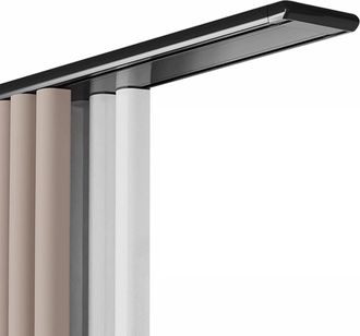 Generic Gardinenstange 2-läufig Vorhangschienen deckenmontage Raumteiler Flächenvorhang schiene auf Maß Leise Vorhangschiene schwarz für Fenster Balkon Hotel 