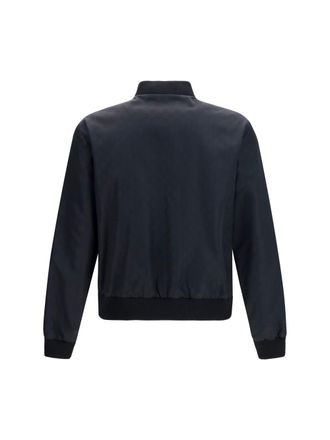 Gucci Mens Reversible Zip Jacket Lightweight Silk Faille Black Polyamide