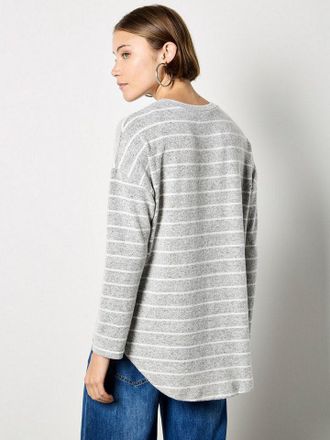 Apricot Langarmshirt Weiches Top (1-tlg) mit Streifen