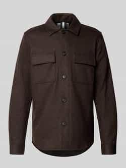Profuomo Regular Fit Hemdjacke mit Kentkragen und Brusttaschen