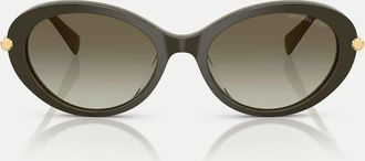 Michael Kors Rockaway ovale Sonnenbrille mit gr&uuml;nen Gl&auml;sern in Olivgrau