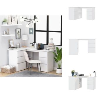 vidaXL Vidaxl - Eckschreibtisch Wei&szlig; 145x100x76 cm Holzwerkstoff - Eckschreibtisch - Schreibtisch Wei&szlig; - B&uuml;rostuhl - Home Office - Arbeitsplatzgestaltung