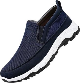 Generic Baskets de marche &agrave; enfiler pour homme avec semelle rembourr&eacute;e, chaussures d&eacute;contract&eacute;es en maille l&eacute;g&egrave;re avec soutien de la vo&ucirc;te plantaire, tige res