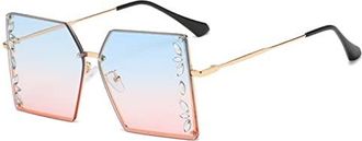 Generic Lunettes de soleil sans monture à large ombre carrée, lunettes de conduite de vacances en plein air pour hommes et femmes (couleur : C, taille : moyen