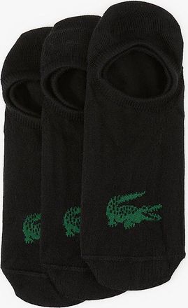Lacoste Lot de trois paires de chaussettes invisibles en coton m&eacute;lang&eacute;