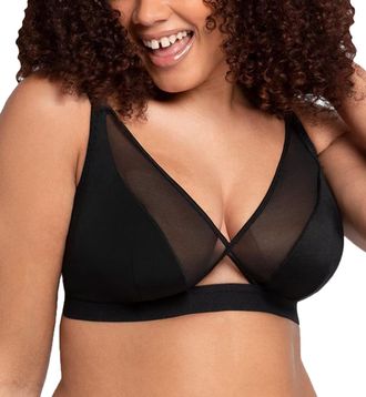 Curvy Kate Damen Get Up and Chill Bralette BH, Undurchsichtige, Schwarz, 75F