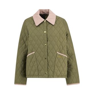 Barbour Femme, Vestes, Vert, Taille: 38 FR Icons Cropped Liddesdale Quilted Jacket