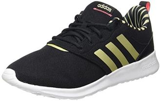 adidas Femme QT Racer 2.0 Chaussures de Sport Basses, Noyau Noir Beige Sable Met Rouge Acide, 40 EU
