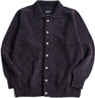 Howlin Homme, Pulls, Multicolore, Taille: M Cardigan en laine Shetland avec col chemise