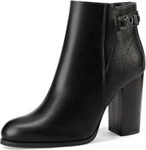 Queen Helena Bottines à talons hauts décontractées pour femme X31-121, Noir, 38 EU