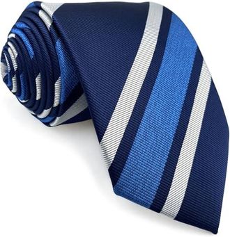 Shlax & Wing Cravate pour hommes bleu marine à rayures royales cravate daffaires formelle pour grands et grands Extra longue 160cm