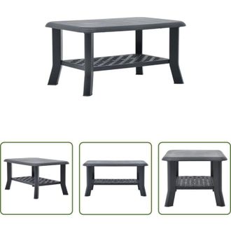 vidaXL vidaXL Kunststofftisch - Couchtisch Anthrazit 90x60x46 cm Kunststoff