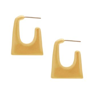 Dansk Copenhagen Tara Square Hoop Ohrring - - Accessories - Damen - Gelb - ONE SIZE