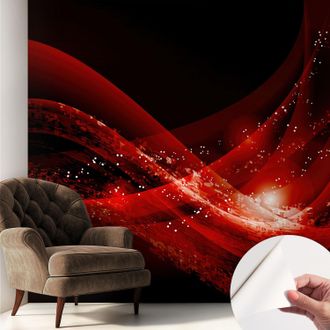 Tulup Carta Da Parati Autoadesiva - Fotomurale Adesivo - Design Elegante - Stile Moderno - Vortice Rosso 250x250 Cm