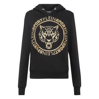Plein Sport Femme, Sweatshirts et sweats &agrave; capuche, Noir, Taille: 42 FR Sweat &agrave; capuche SweaT-shirt Tiger