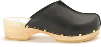 YouYou Sabots Yssa Bois Cuir Noir