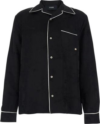Amiri Homme, Chemises, Noir, Taille: XL Floral Jaquard Pajama Shirt