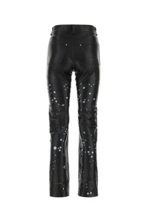 Durazzi Milano Womens Black Leather Pant Exterior: Pantaloni Trousers