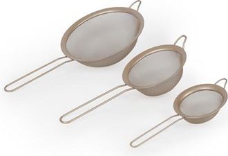 Salter Salter BW12616EU7 Bakes Siebset - 3-teiliges Küchensieb aus Edelstahl mit feinem Drahtgeflecht, Allzwecksieb zum Kochen und Backen, Sieb für Mehl mit 