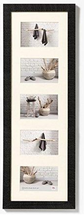 Walther Design Walther Design Walther Cadre Photo Design Noir 5X 10x15 cm galerie avec Passe-Partout, Home Cadre en Bois HO515B