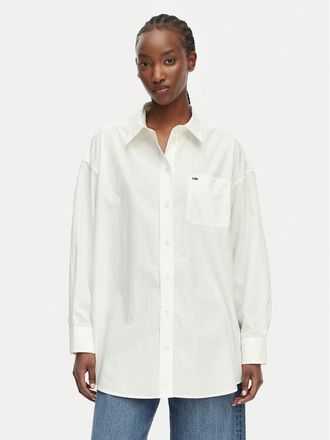 Tommy Jeans Hemd Essential DW0DW22936 Wei&szlig; Oversize