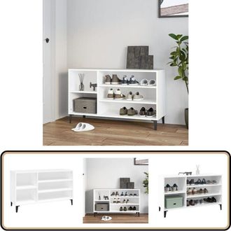 vidaXL Vidaxl - Schuhregal Wei&szlig; 102x36x60 cm Holzwerkstoff - Schuhschrank - Schuhregal - Garderobe - Flurm&ouml;bel - Holzwerkstoff