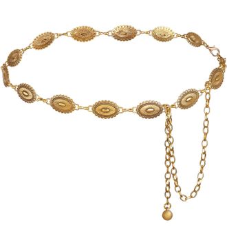 Dreshow Western Metall Concho G&uuml;rtel f&uuml;r Damen Cowgirl Boho Concho G&uuml;rtel Verstellbare Gold Vintage Taillenkette f&uuml;r Damen f&uuml;r Kleider Jeans Country Konzerte