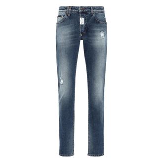 Philipp Plein Homme, Jeans, Bleu, Taille: W29 Pantalon en Denim Coupe Super Droite