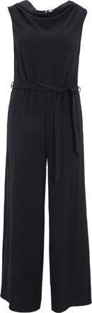 Cartoon Damen Jumpsuit mit Bindegürtel Schwarz,38