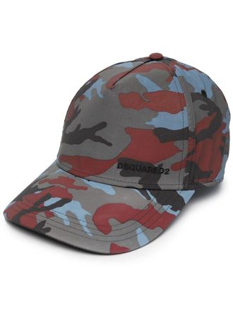 Dsquared2 casquette &agrave; imprim&eacute; camouflage - Bleu