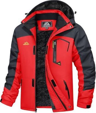 Magcomsen Veste dhiver Pour Hommes Veste de Ski Veste Coupe-Vent Veste dhiver Hardshell Doublée en Polaire Veste de Snowboard Veste de Sport Veste dalpinisme