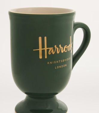 Harrods Harrods Signature Green Gold Logo Keramikbecher, 350 ml