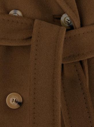 Max Mara Womens Coat Madame Brown Wool-Cashmere Wool And Cashmere