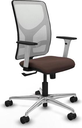 Piqueras y Crespo Fernarbeitsstuhl mit wei&szlig;en und schwarzen Armlehnen, h&ouml;henverstellbare Lendenwirbelst&uuml;tze, mit 3 Positionen ausgestattet, Wei&szlig;/Dunkelbraun