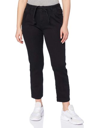 Urban Classics Ladies High Waist Knitted Denim Chino Black 28