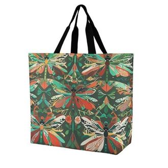 Generic Libellules Sac &Agrave; Bandouli&egrave;re L&eacute;ger Sacs De Courses Grand Sac Fourre-Tout Pour Voyage Shopping Gym