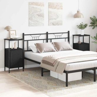 vidaXL Cabinet de chevet 2 pcs Ch&ecirc;ne noir 41 x 31 x 80 cm vidaXL