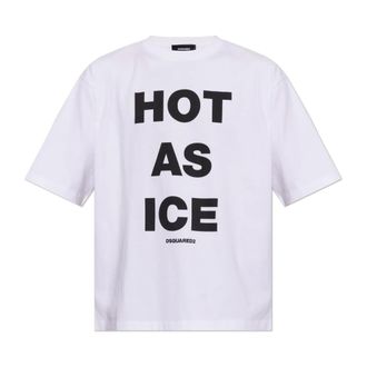 Dsquared2 Bedrucktes T-Shirt - - Tops - Herren - Wei&szlig; - M